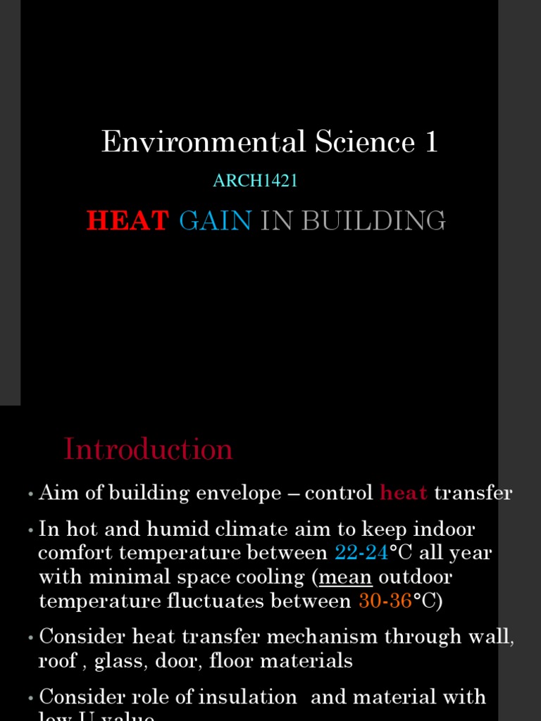 L6 - Heat Gain in Buildings | PDF | Heat Transfer | Architectural Design