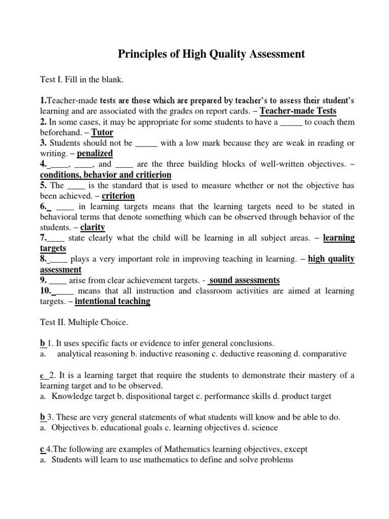 Principles of High Quality Assessment | PDF | Educational Assessment | Learning