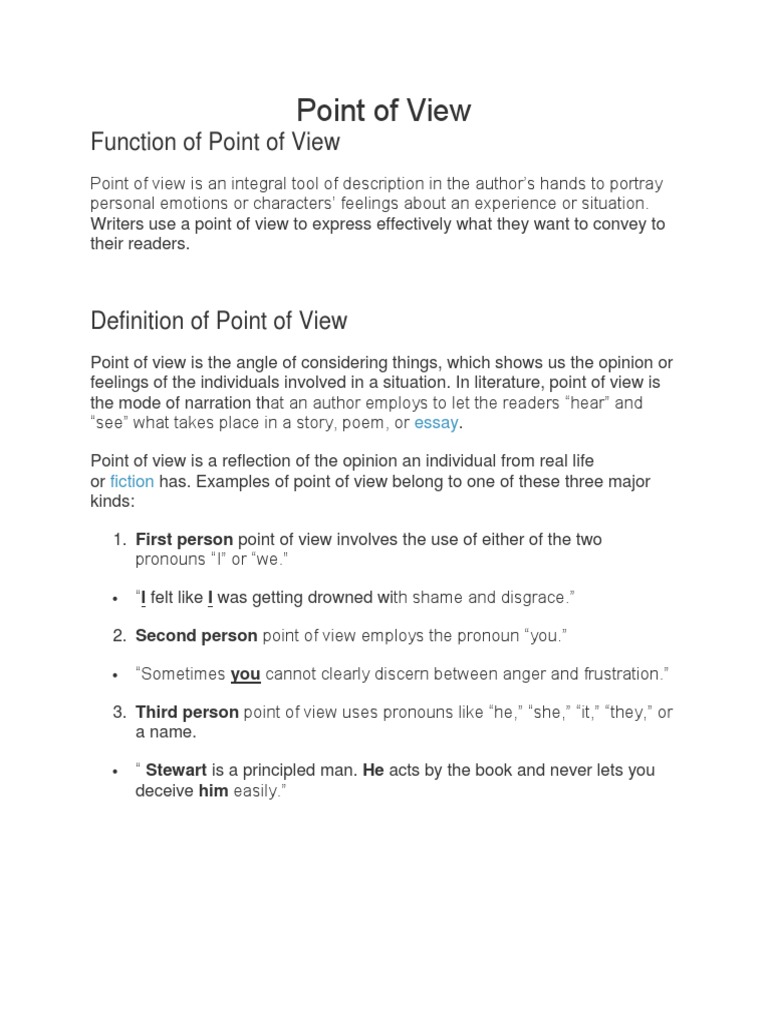 Function of Point of View | PDF