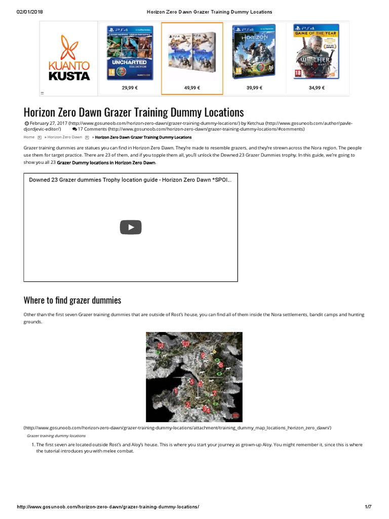 Horizon Zero Dawn Grazer Training Dummy Locations | PDF | Elements Of ...