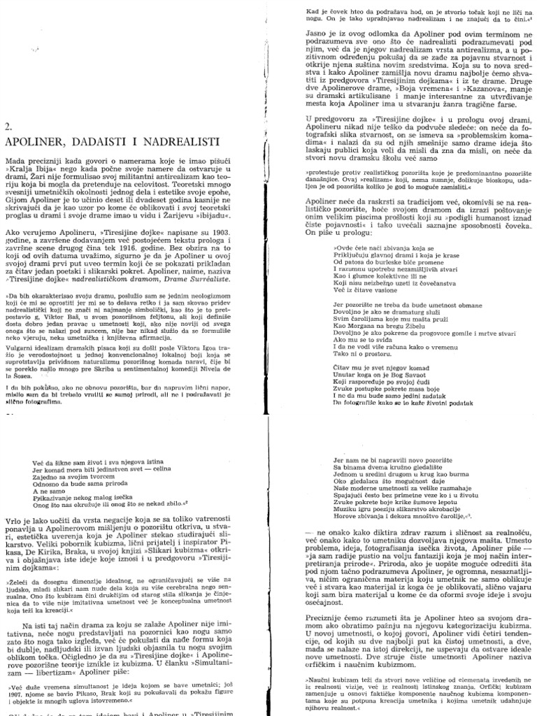 Apoliner, Dadaisti I Nadrealisti | PDF