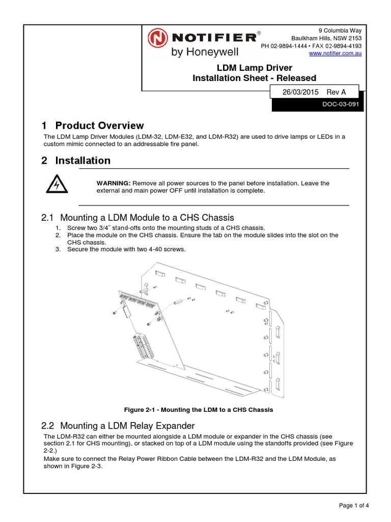 Manual Installation LDM Lamp Driver Installation Sheet Rev A | PDF | Light Emitting Diode | Switch