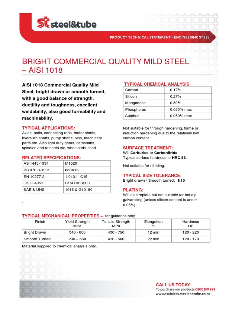 MildSteel AISI 1018 | PDF | Heat Treating | Materials Science