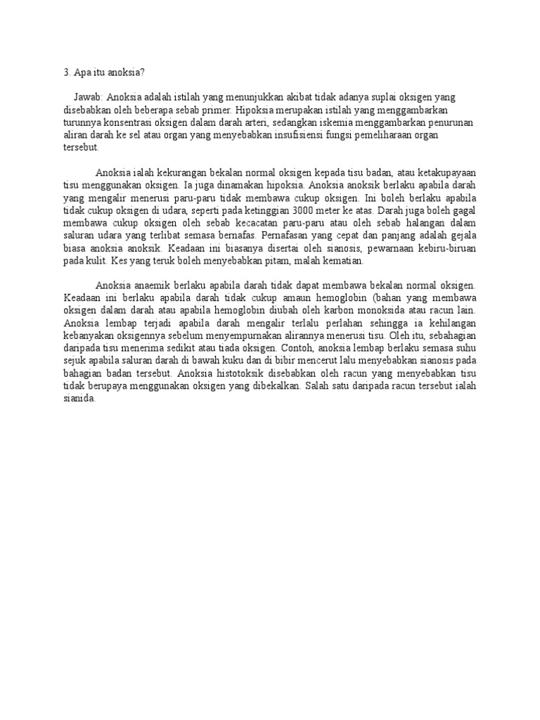 Apa Itu Anoksia | PDF