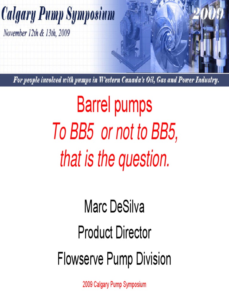 BB5 Barrel Pumps To Be or Not To Be PDF | PDF | Bearing (Mechanical) | Pump