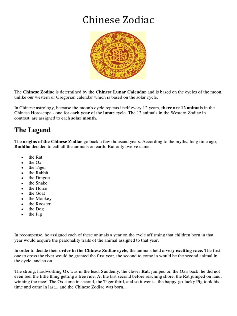 Chinese Zodiac | PDF | Chinese Zodiac | Astrology