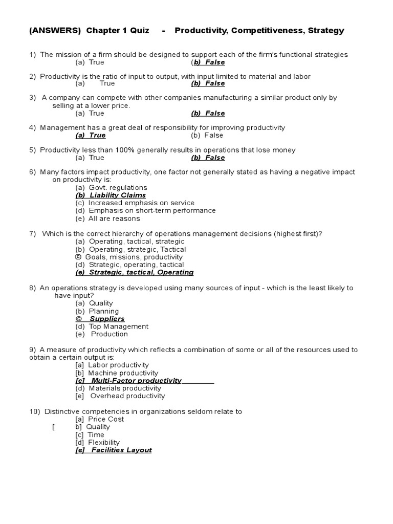 1 Answers CH 1 Quiz | PDF