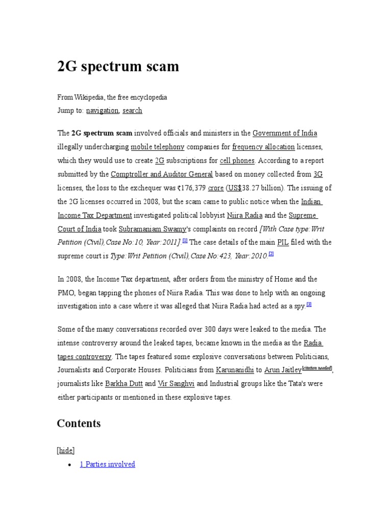 2G Spectrum Scam | PDF | Government | Business