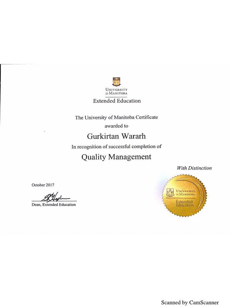 QM Certificate | PDF