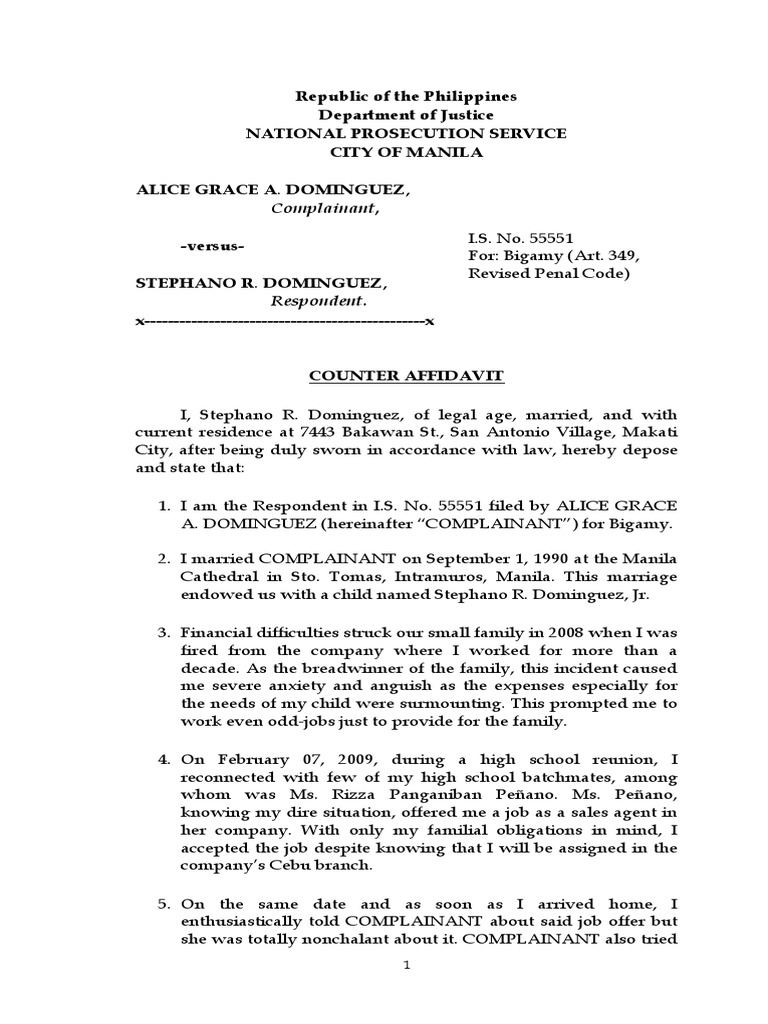 Counter Affidavit | PDF | Social Institutions | Social Science