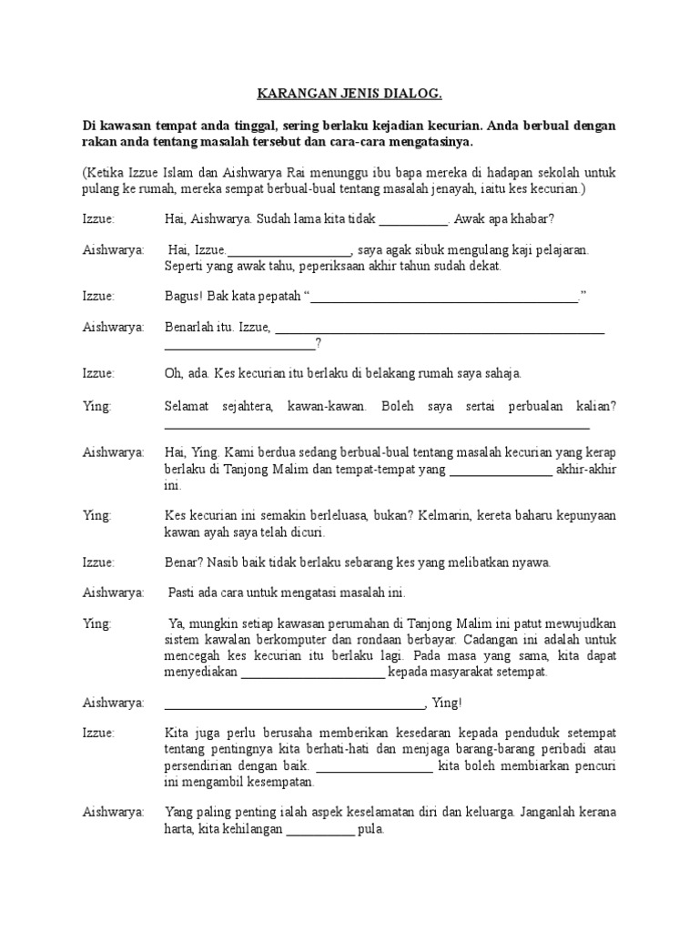Karangan Jenis Dialog | PDF