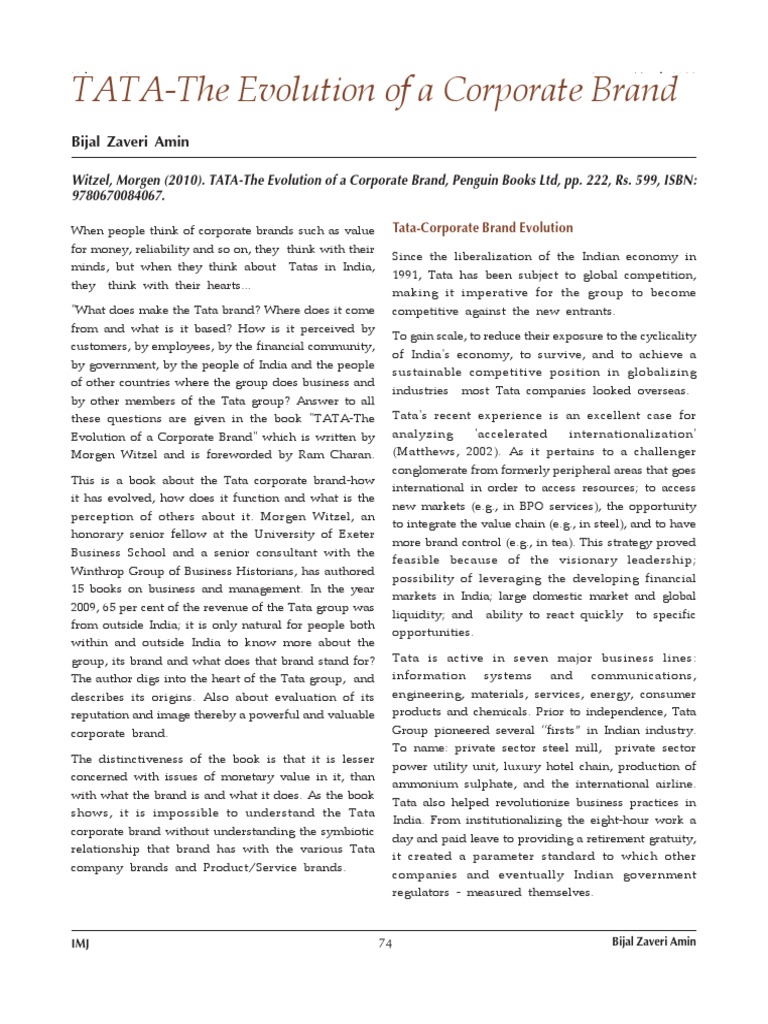 TATA The Evolution of A Corporate Brand | PDF | Brand | Reputation