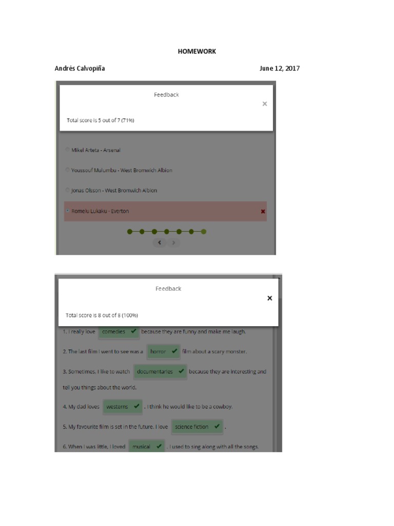 Andrés Calvopiña June 12, 2017: Homework | PDF