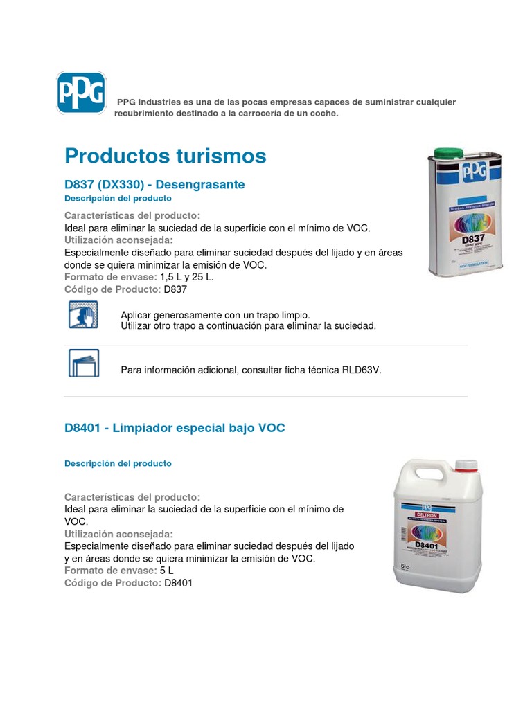 Productos y Fichas Técnicas PPG | PDF | Aluminio | Pintar