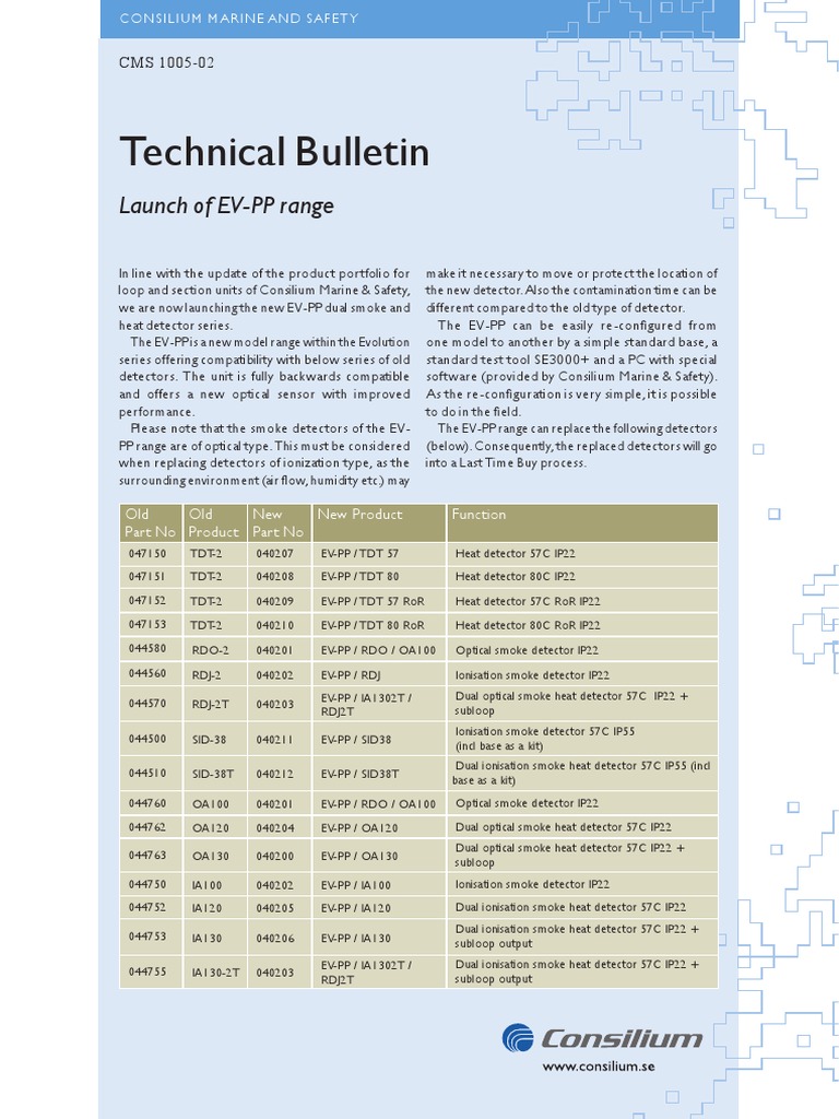 CONSILIUM Technical Bulletin For EV PP Detcetors and MCP | PDF | Sensor ...