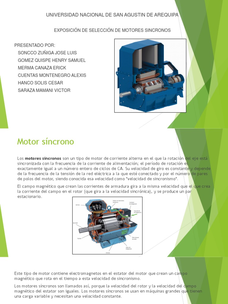 Seleccion de Motores Sincronos | PDF | Inductor | Motor eléctrico