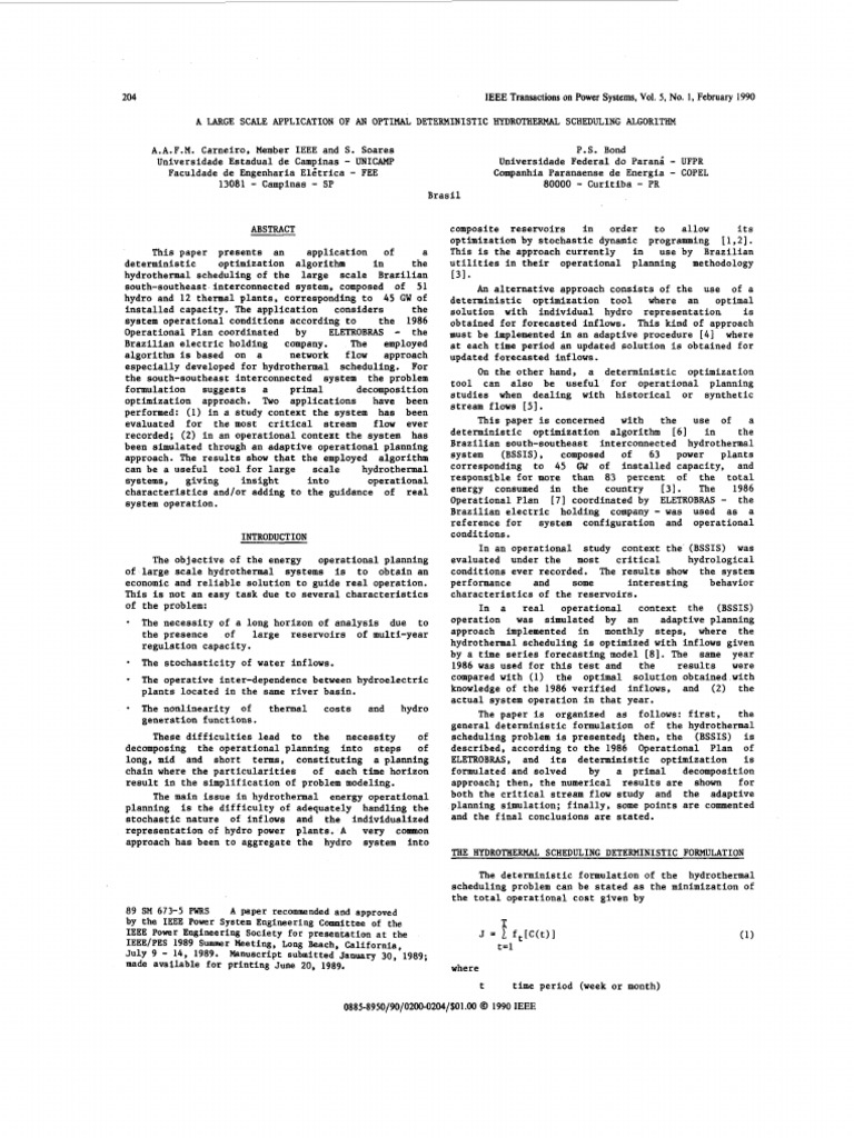 IEEE Transactions Power Systems, Vol.: (4) Where | PDF | Mathematical Optimization ...