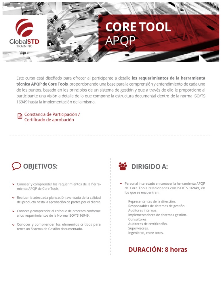 curso-core-tools-apqp.pdf | Gestión energética | Calidad (comercial)