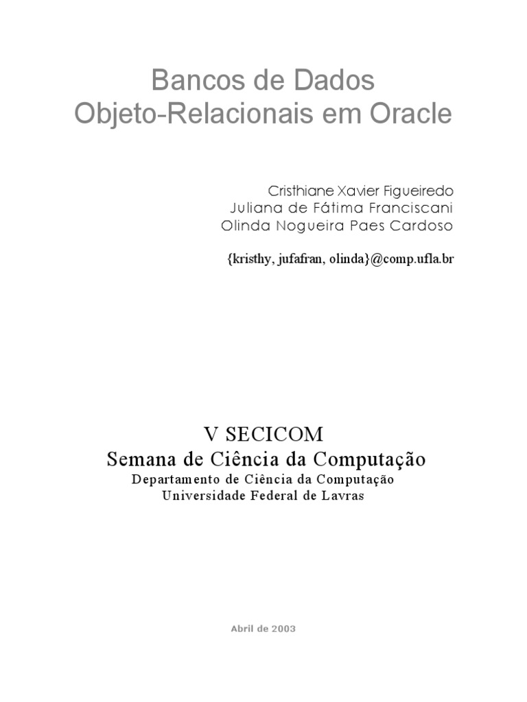 Apostila Oracle PDF | PDF | SQL | PL/SQL