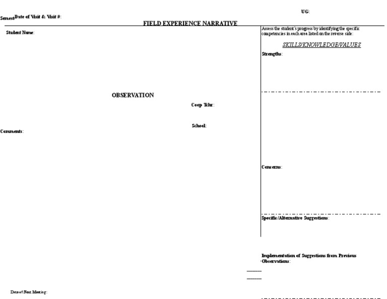 Narrative-Observation Form - Text Box | PDF | Teaching | Cognition