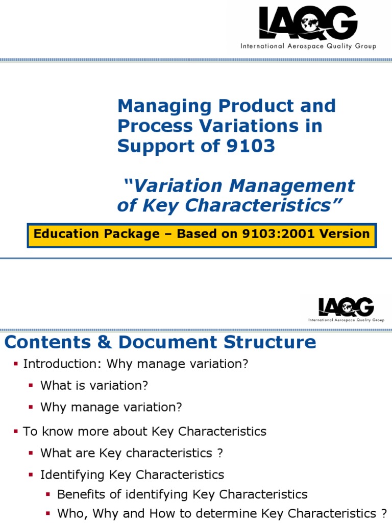 AS9103 Variation Management Overview | PDF | Reliability Engineering ...