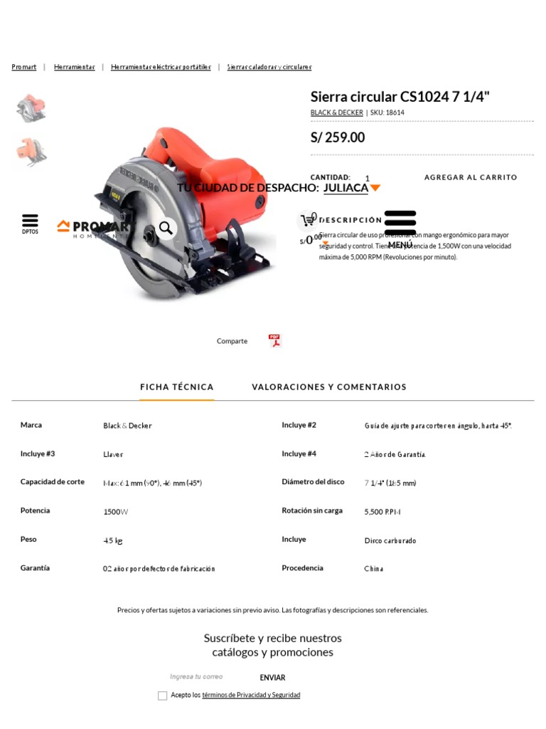 Sierra Circular CS1024 7 1 - 4 - Promart | PDF
