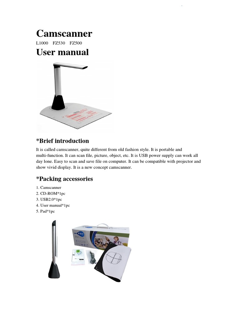 Camscanner User Manual LX | Image Scanner | Optical Character Recognition