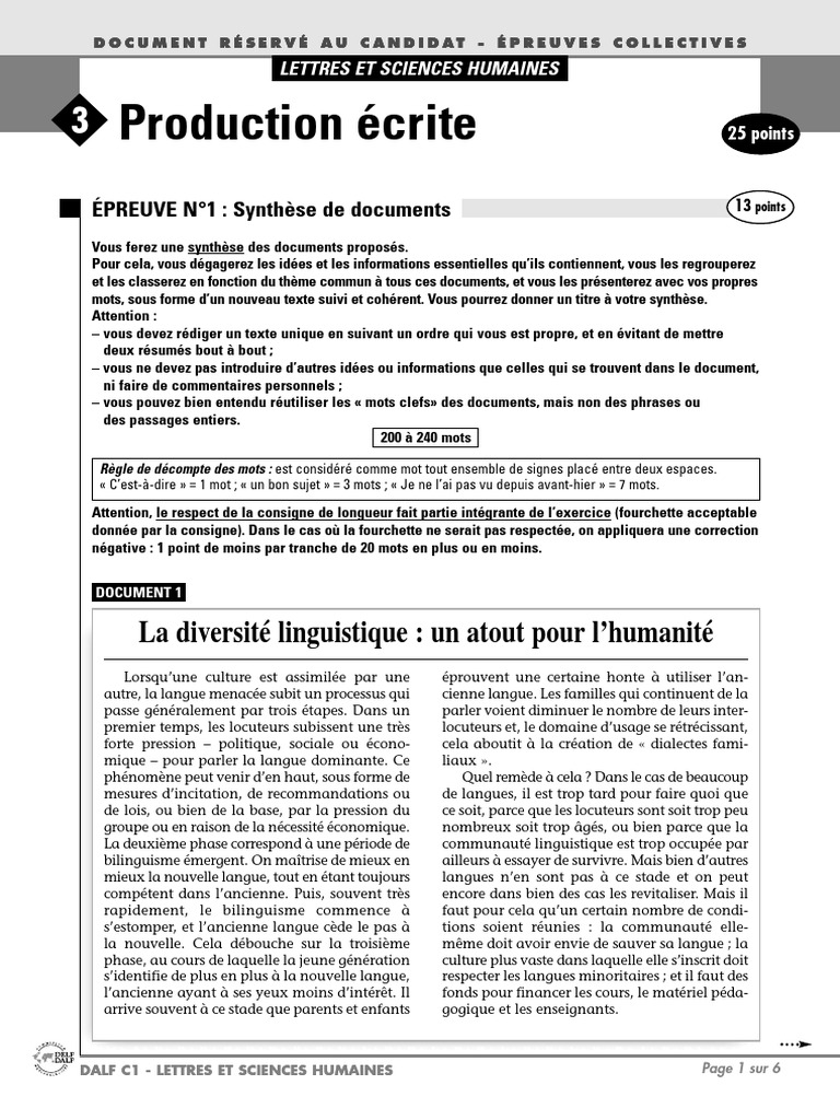 Dalf c1 Production Ecrite | Biodiversité | Espèces