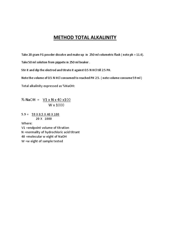 Method Total Alkalinity | PDF