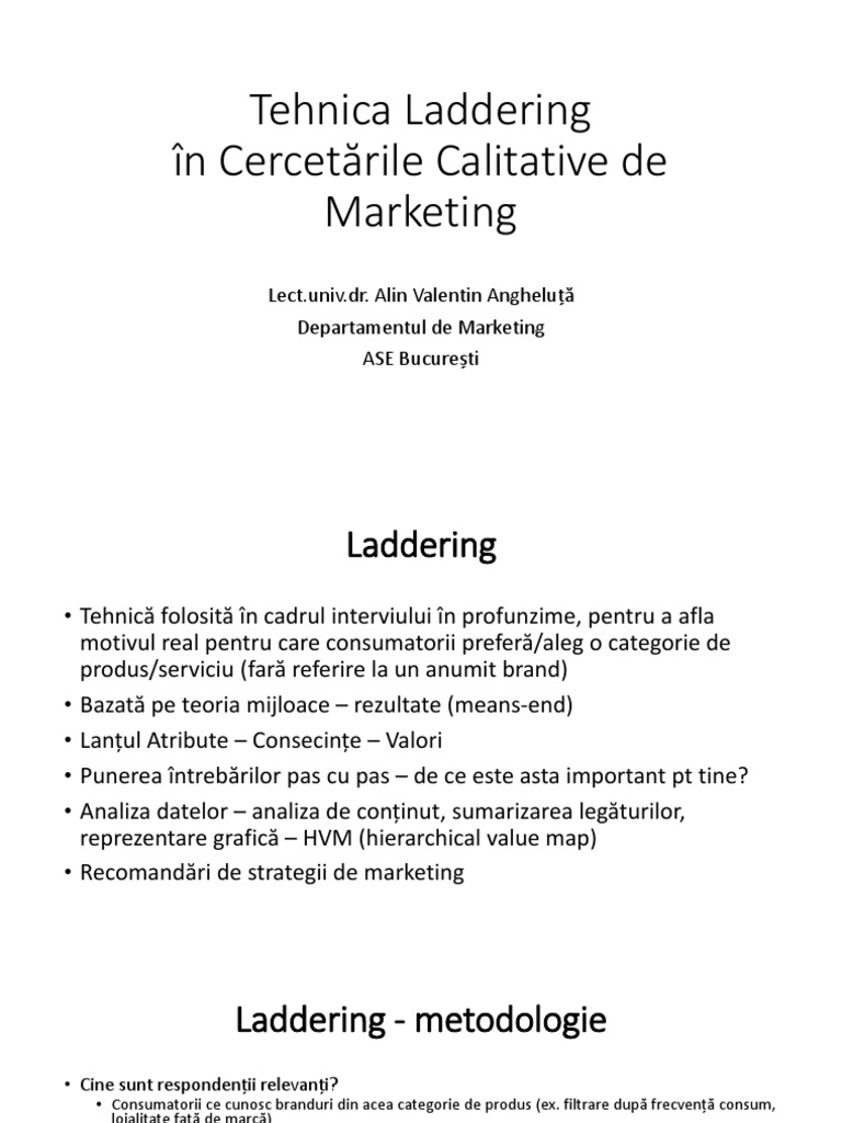 Laddering Technique | PDF