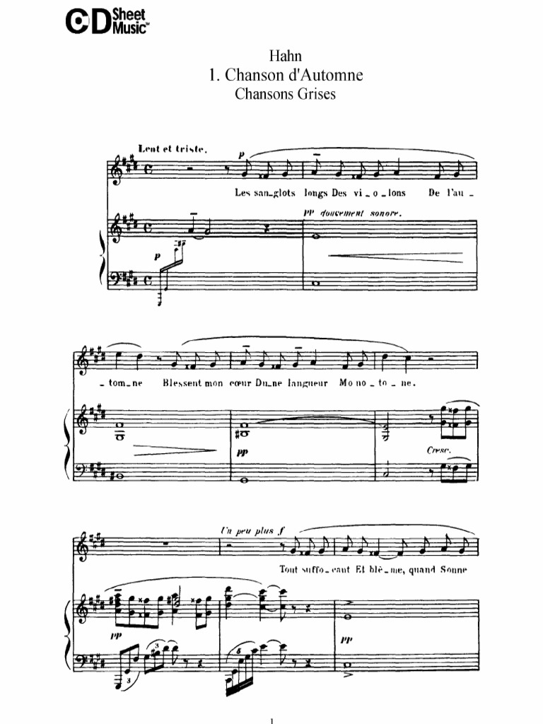 Hahn R. L'Heure Exquise (High Voice) | PDF