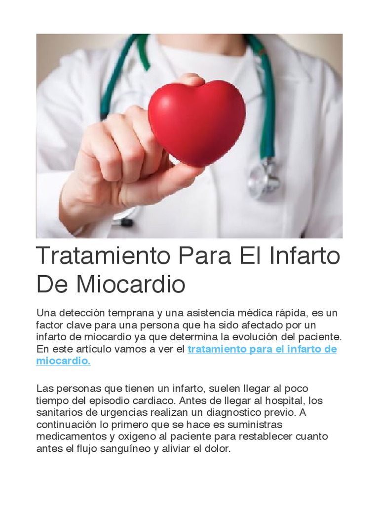 Tratamiento para El Infarto de Miocardio | PDF | Infarto de miocardio | Medicina CLINICA