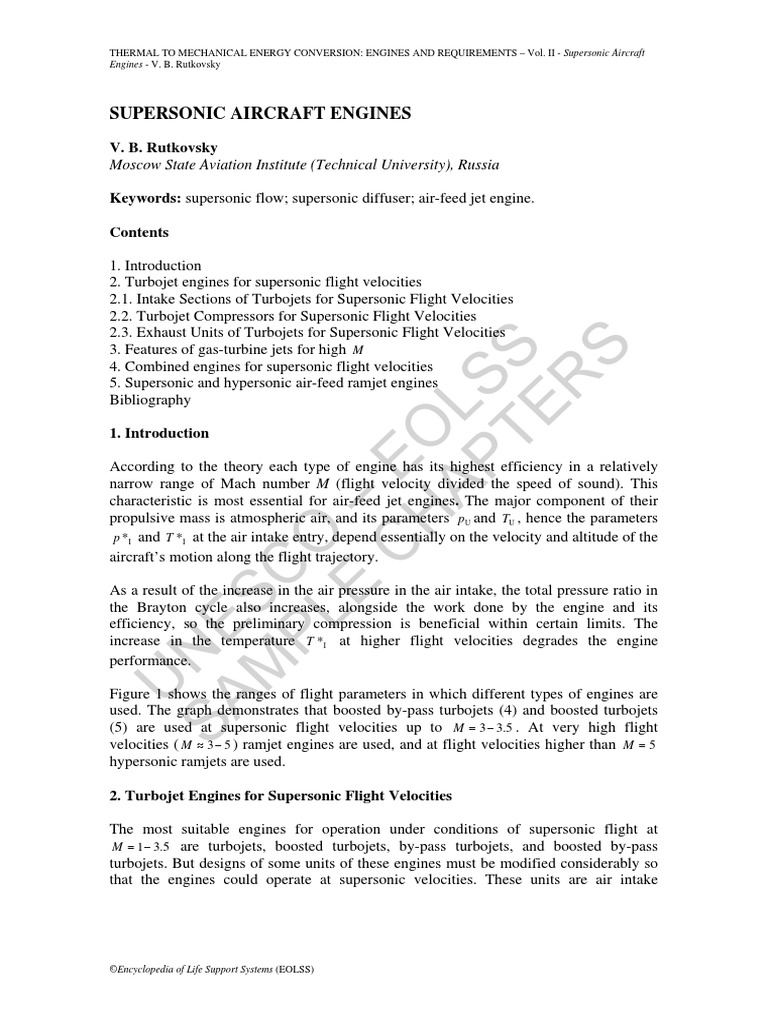 Supersonic Aircraft Propulsion | PDF | Jet Engine | Shock Wave