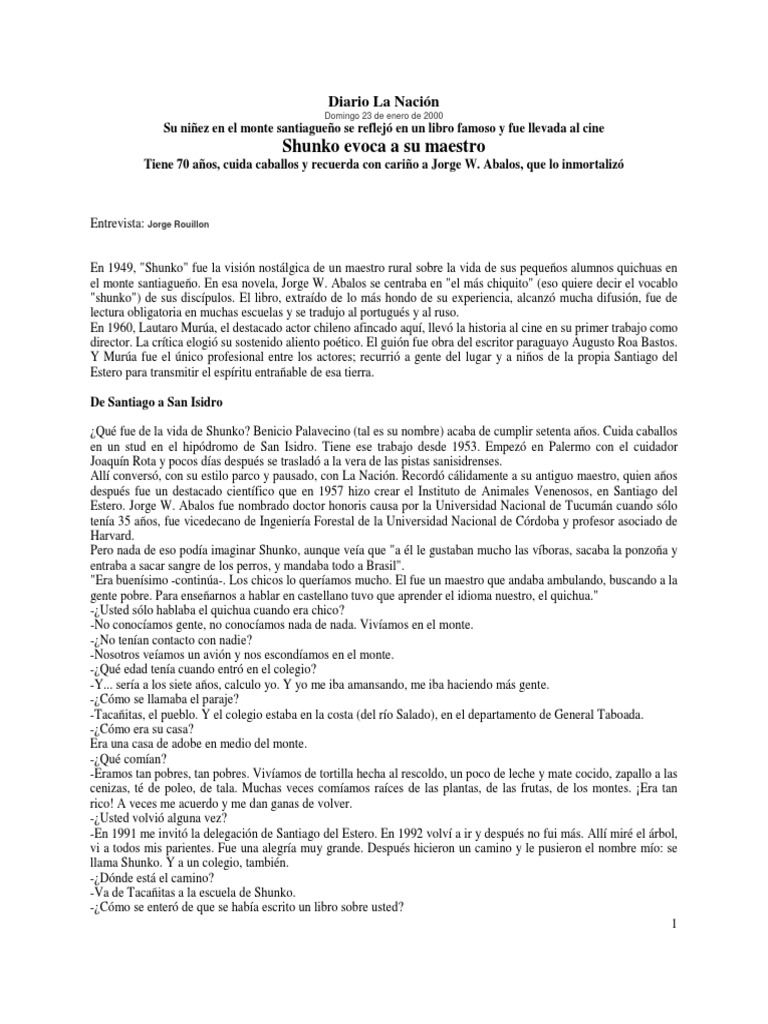 Shunko: Recuerdos de un maestro rural | PDF | Poesía