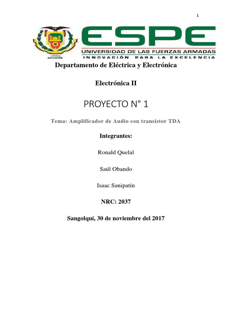 Informe de Proyecto Con Tda | PDF | Amplificador | Condensador