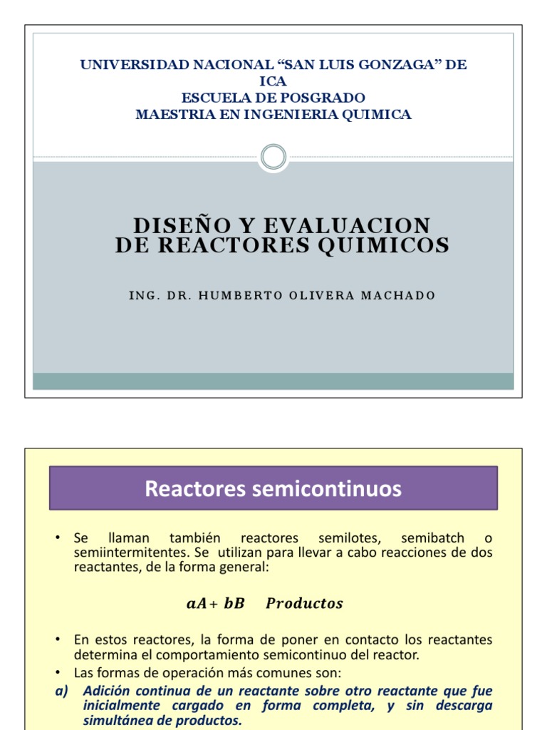 Diseño de Reactores 4 | PDF | Reactor Quimico | Calor