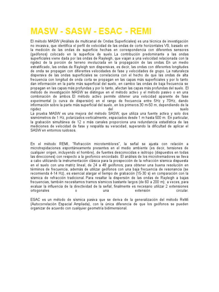 MASW Remi Sasw Esac | PDF | Olas | Frecuencia