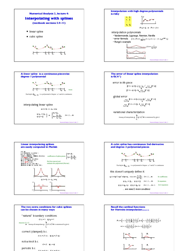 Lecture 16 | PDF | Spline (Mathematics) | Interpolation