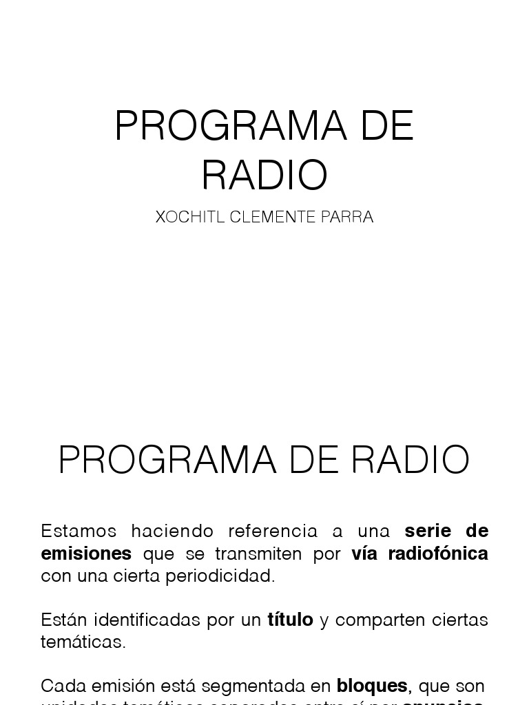 Estructura de Un Programa de Radio | PDF | Radio | Sonido