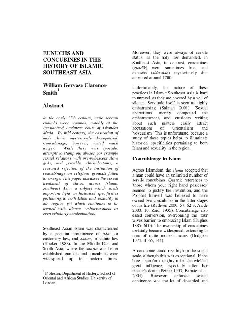 Eunuchs and Concubines in The History of Islamic Southeast Asia | PDF ...