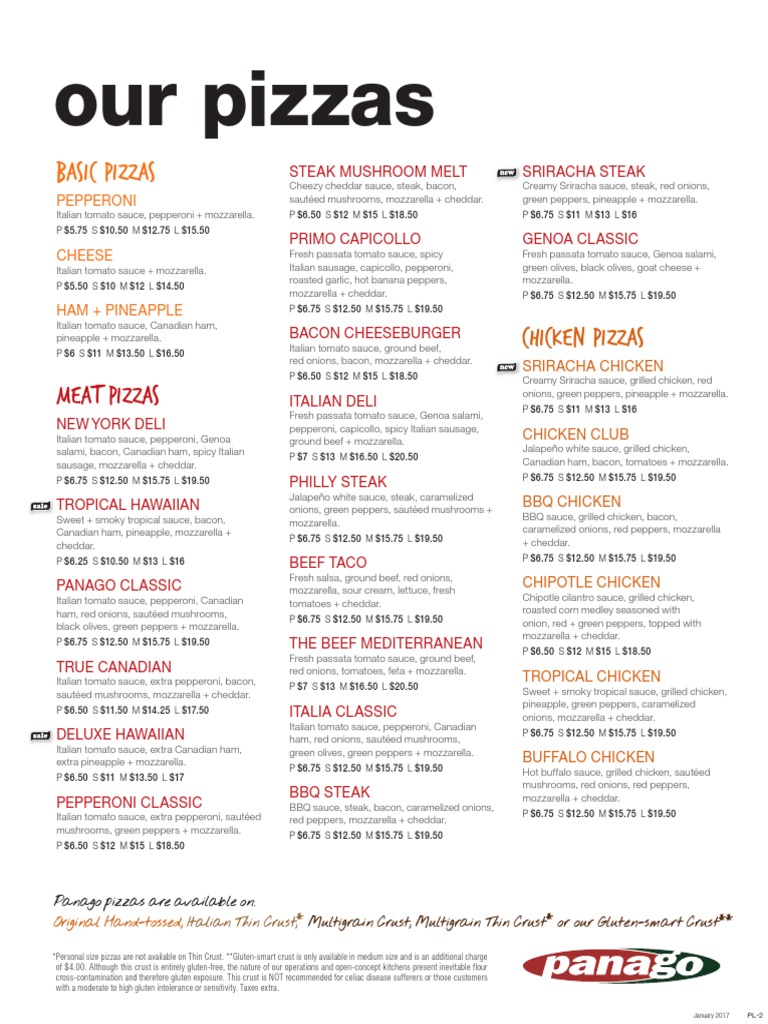 Panago Catering Kit PDF | PDF | Tomato Sauce | Salad