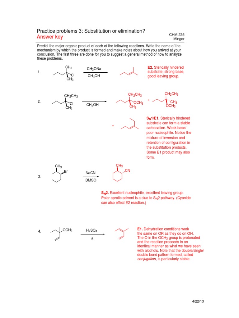 Substitution Vs Elimination Practice Problems 3 Answer Key Rev42213 PDF ...