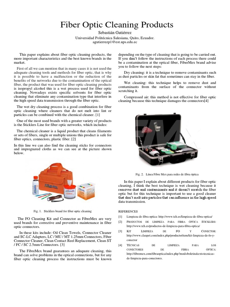 Fiber Optic Cleaning Techniques Guide | PDF | Optical Fiber | Optics