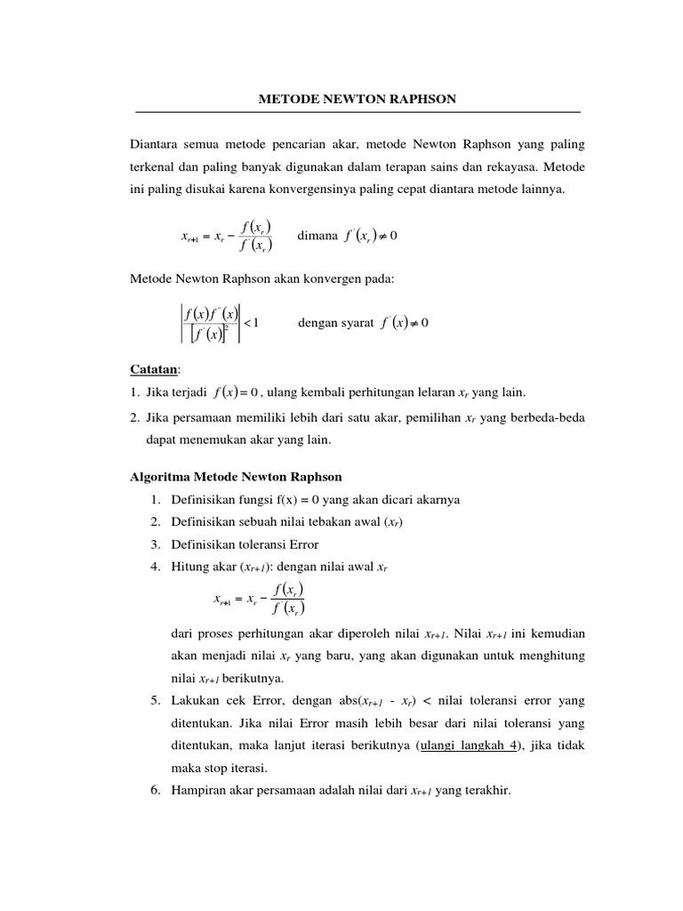 Metode Newton Raphson | PDF