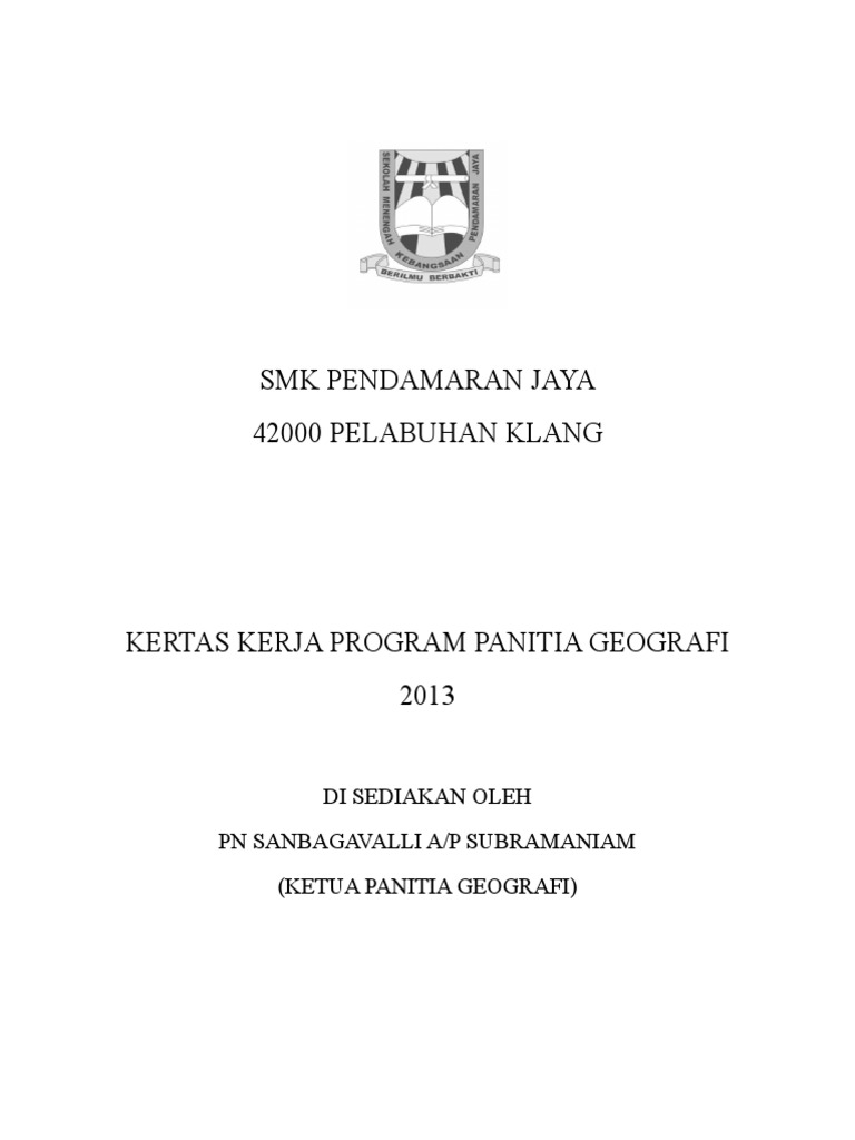 Kertas Kerja Panitia Geografi 2012 | PDF