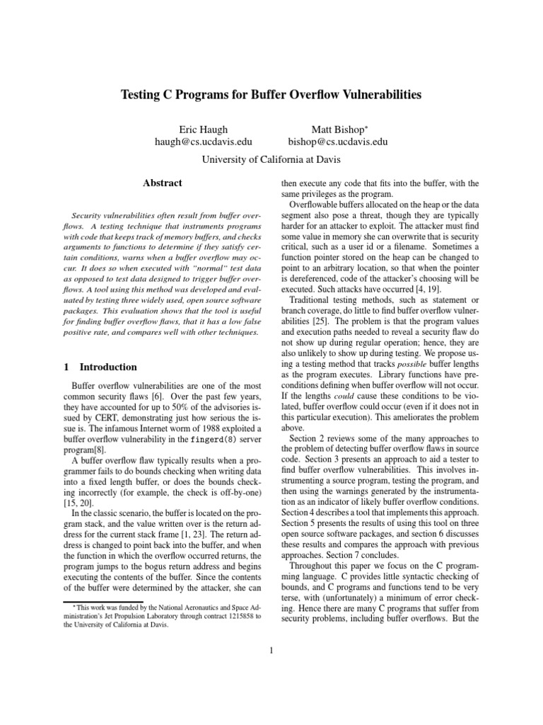 Buffer Overflow Detection Pdf C Programming Language String