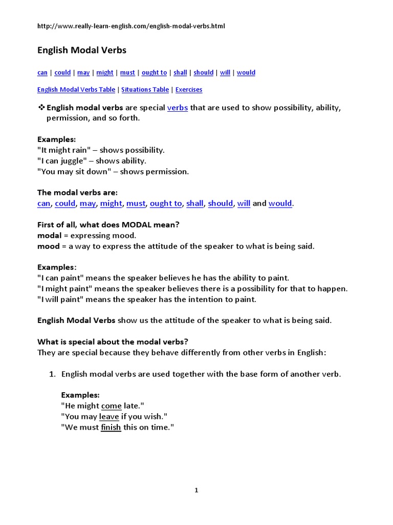 Modal Verbs | PDF | Modal Logic | Verb