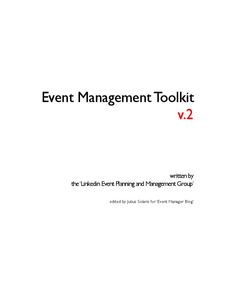 Event Management Toolkit | PDF