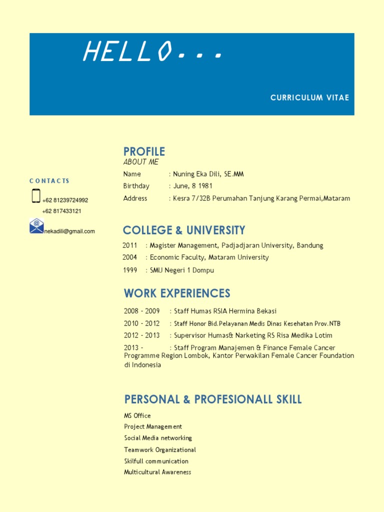 HELLO... : Profile | PDF