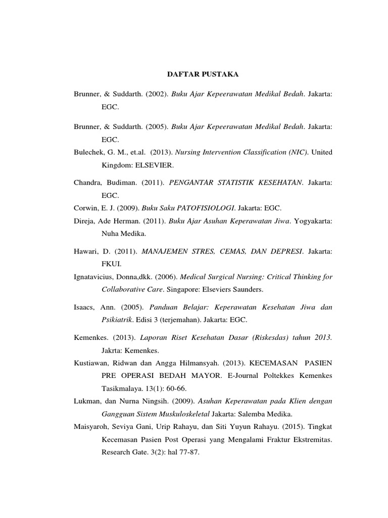 Daftar Pustaka Keperawatan Fraktur | PDF